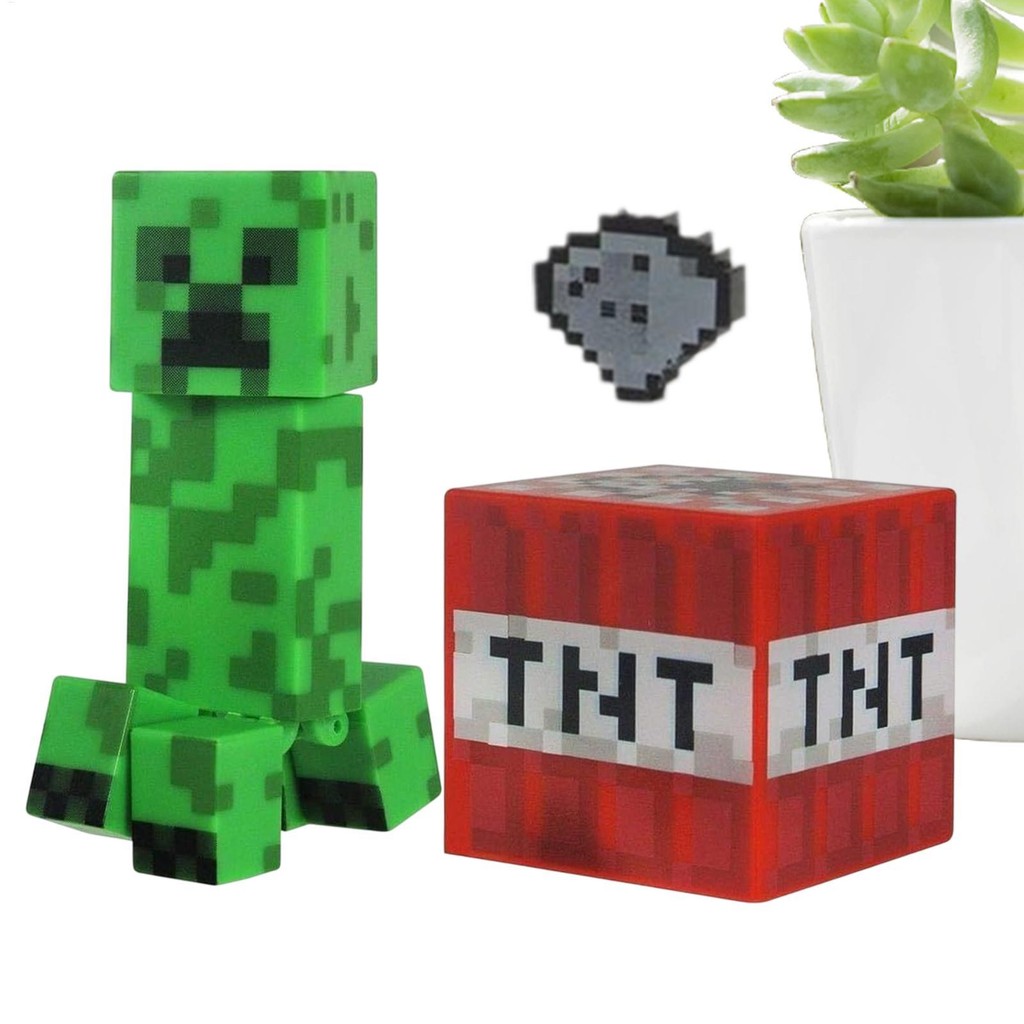 Minecraft MC Game creeper Anime Blocks Small Figurine Building Set ...