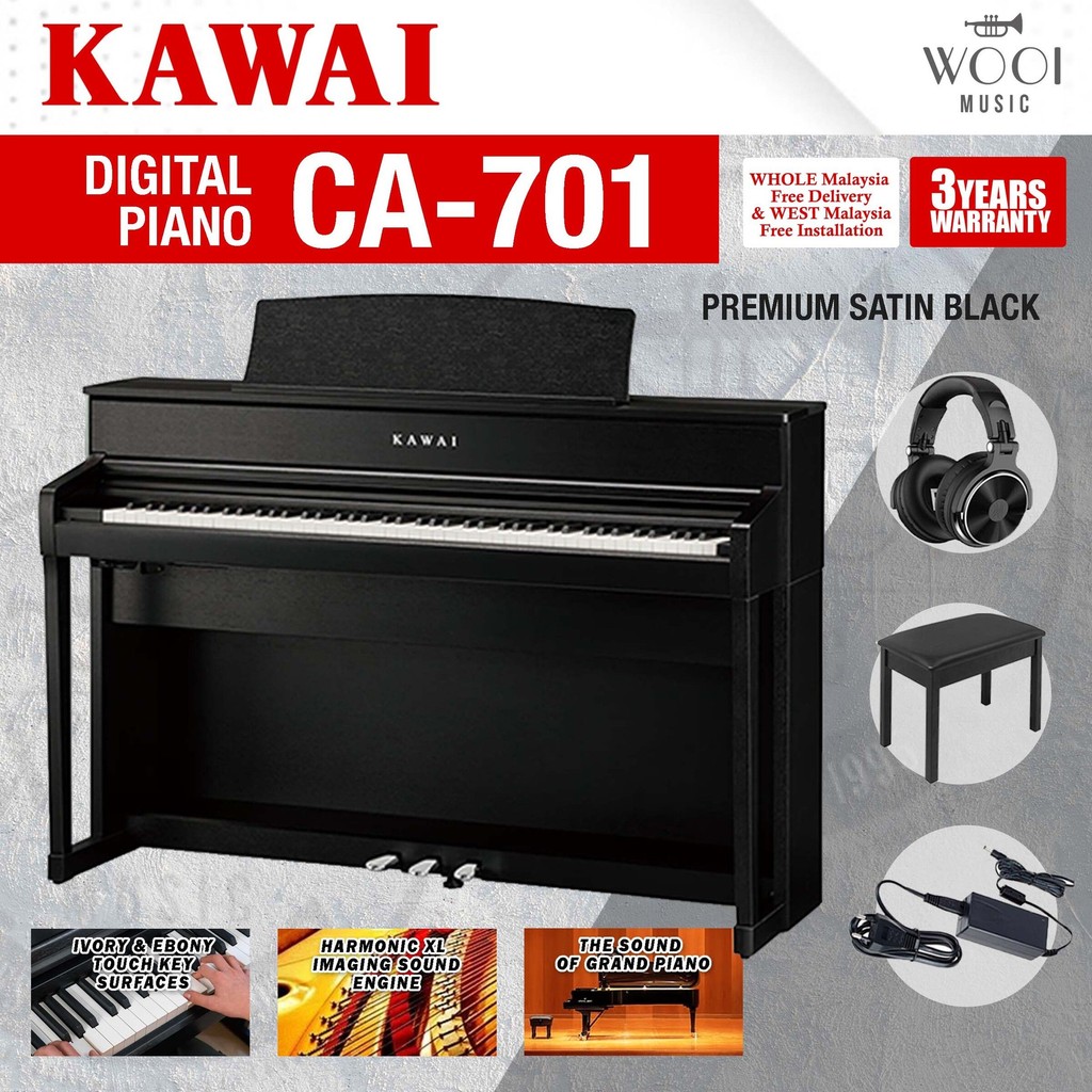 Kawai CA701 Concert Artist Series Digital Piano 88 Keys - Black Satin | Shopee Malaysia