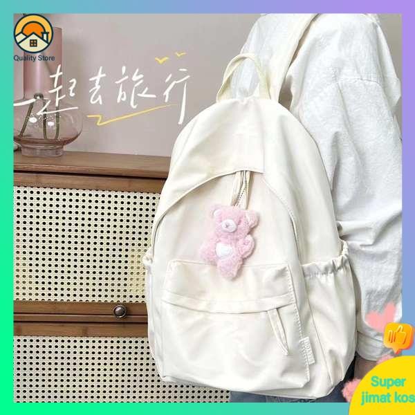 beg sekolah perempuan barang sekolah Beg sekolah warna pepejal comel ...