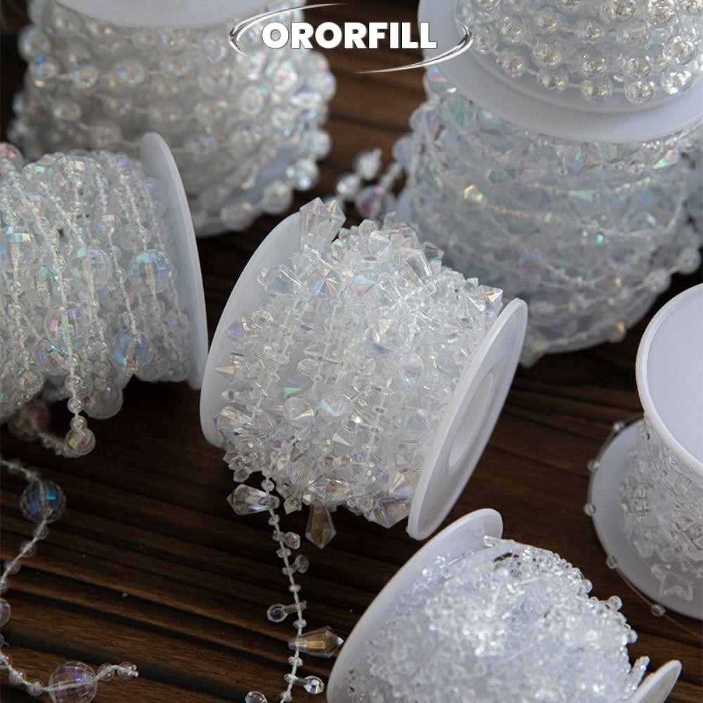 ORORFILL Christmas Bead Chain, Transparent Colorful String Bead Xmas ...