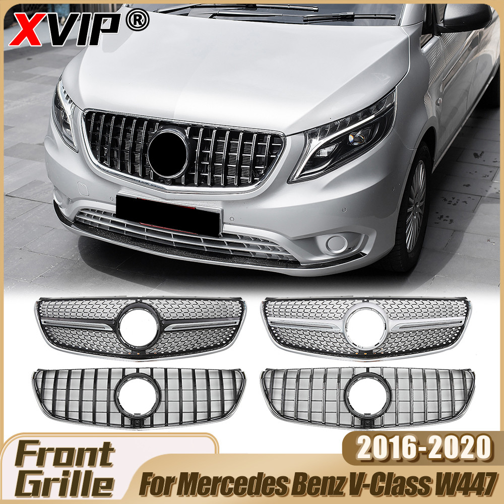 XVIP GTR Style Front Bumper Grille For Mercedes Benz V-Class W447 V250 V260 2016-2020 Chrome ...