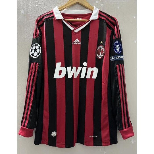 Retro Milan Jersey Football AC Milan 09 10 BECKHAM RONALDINHO Vintage Long / Short SLeeves ...