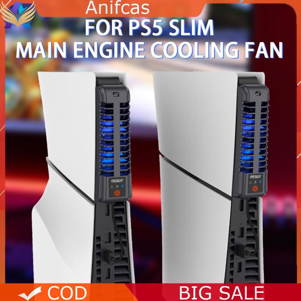 Cooling Fan Game Console Rear Cooler Fan 3 Levels for PS5 Slim Console ...
