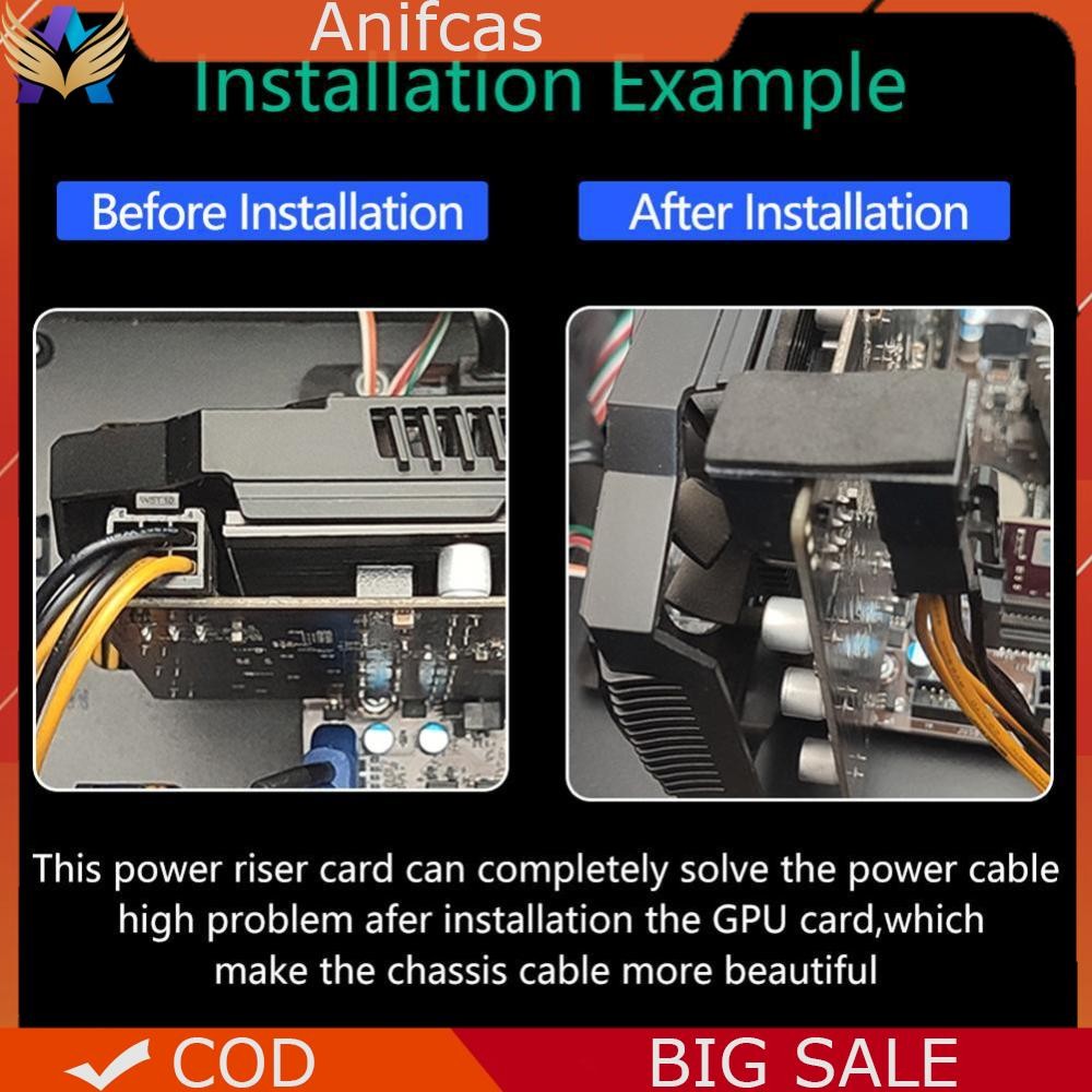 2x 180 Degree Angled Turning Connector Desktops GPU ATX 8 Pin Power ...