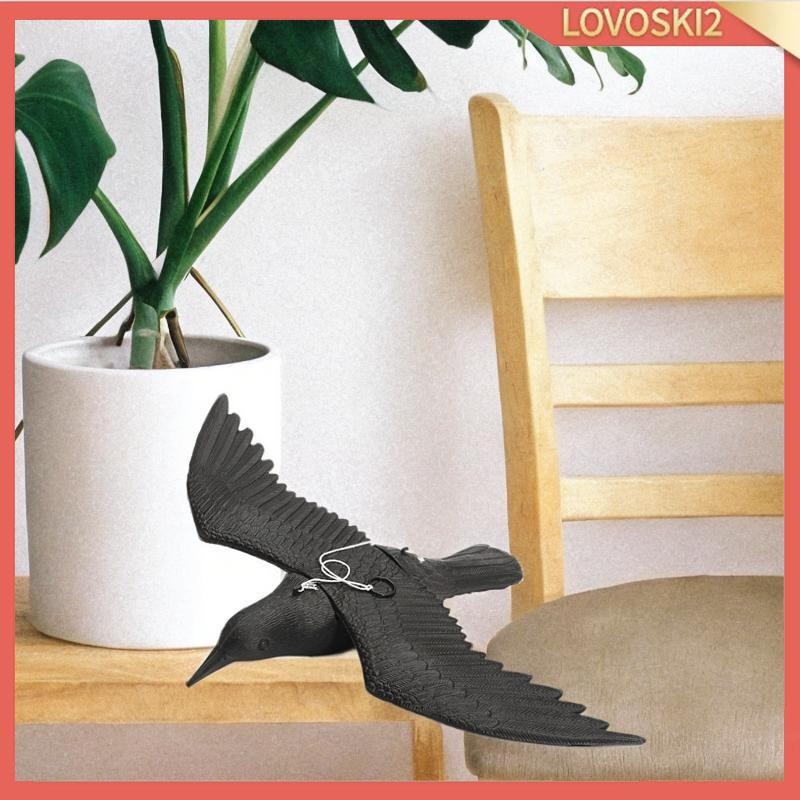 [LovoskiacMY] Hanging Crow Crafts Large Lifelike Crow Statue for Flower ...
