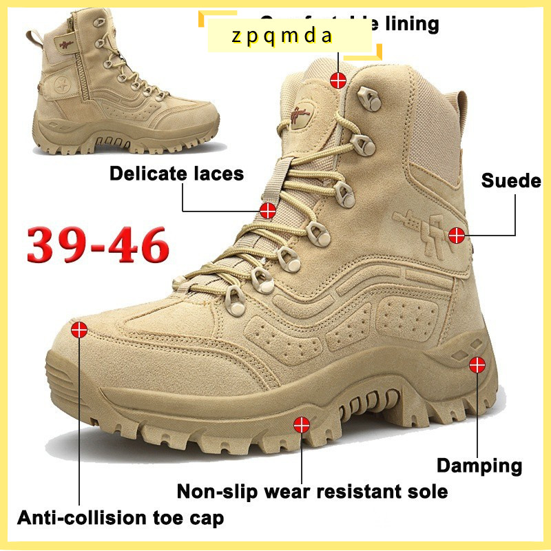 New leather military boots outdoor tactical shoes combat boots army ...