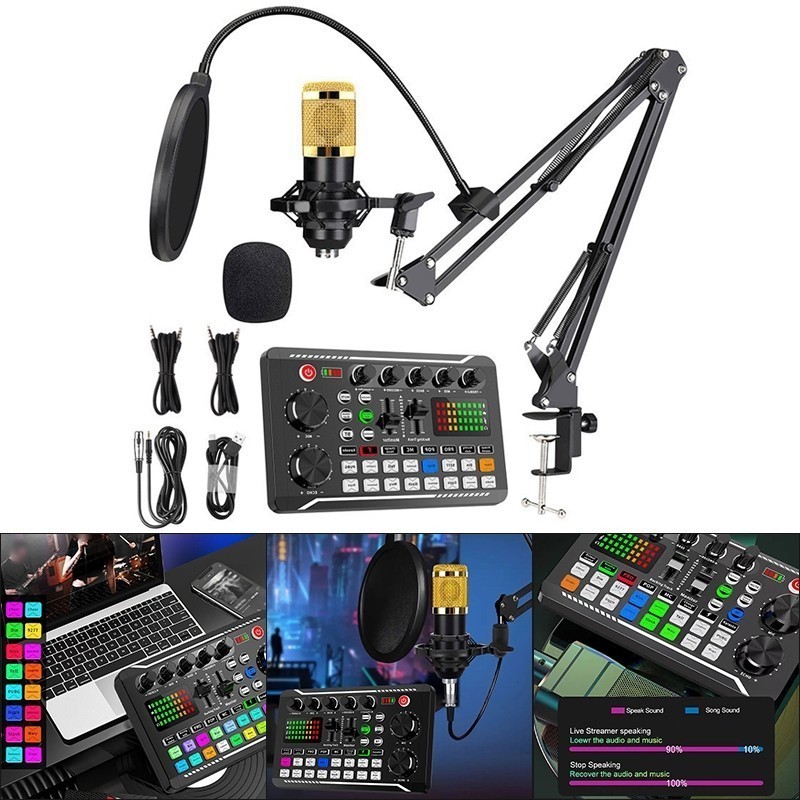 Multi Purpose Live Sound Card Set Ideal for Online Streaming Singing ...
