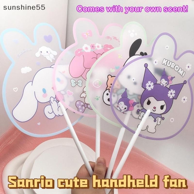 Sun Summer Sanrio Handheld Fan Kawaii Anime Hello Kitty Kuromi Melody ...