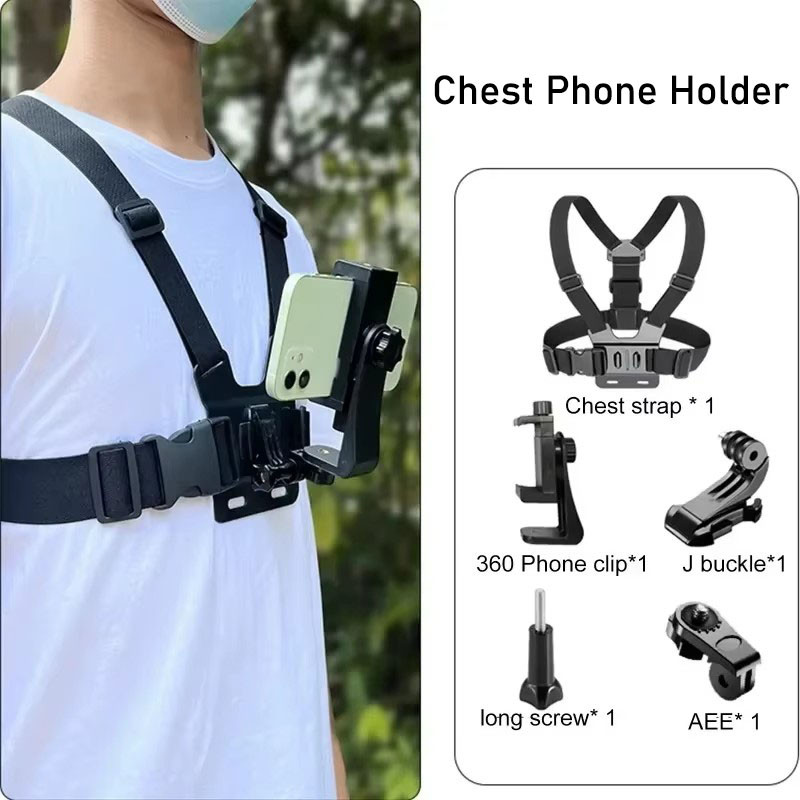 Universal Chest Phone Holder Action Camera Chest Strap Cellphone Holder ...