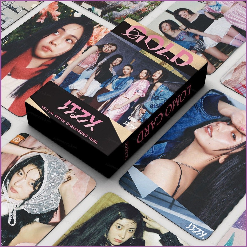 Ellen 55PCS/Set ITZY Lia Chaeryeong Ryujin Yeji Little Card New Album GOLD LOMO Cards Collection ...