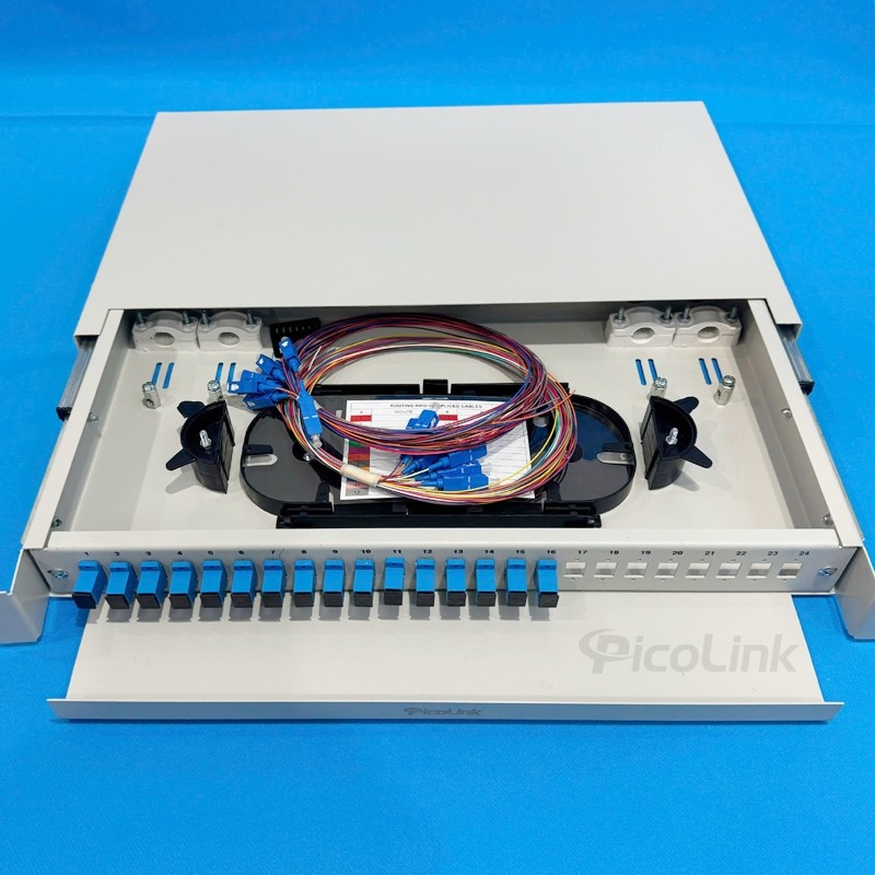 ODF 12FO optical distribution box with sliding rack mounting tray ...