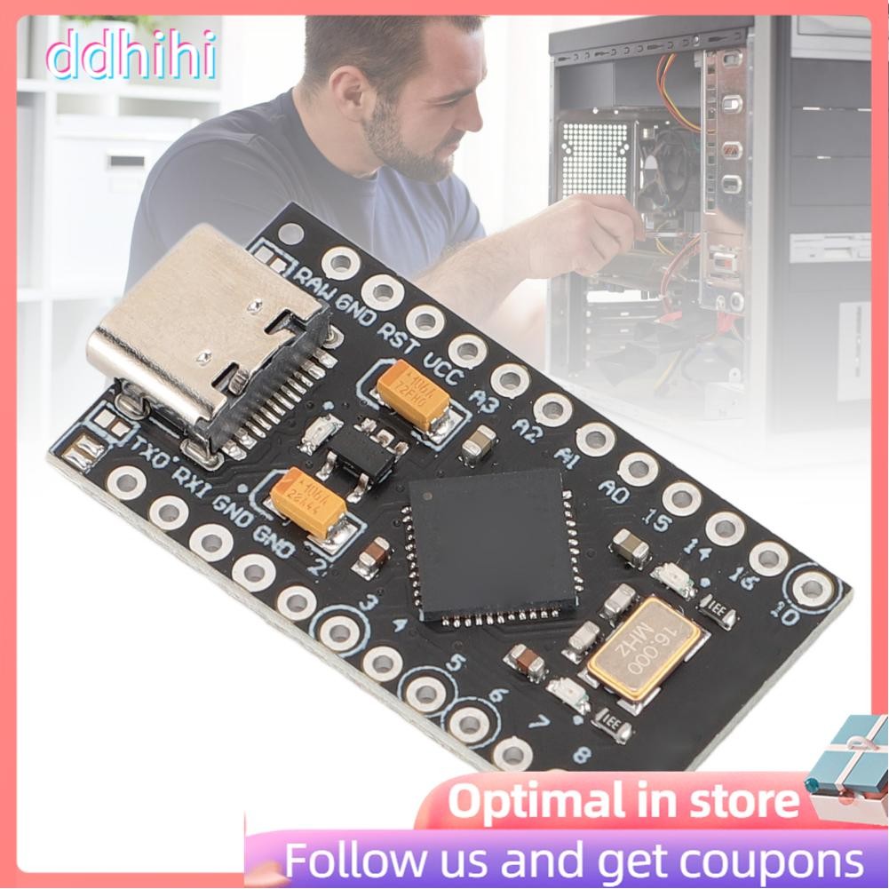 Ddhihi ATMEGA32U4 Pro Type C Development Board 32KB Flash 1KB EEPROM PCB Compact 5V 16MHz Module ...