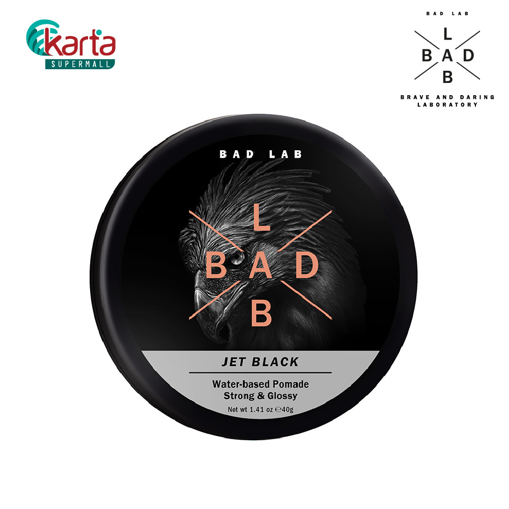 Bad Lab Jet Black Water-Based Pomade - Strong & Glossy (40g) | Shopee ...