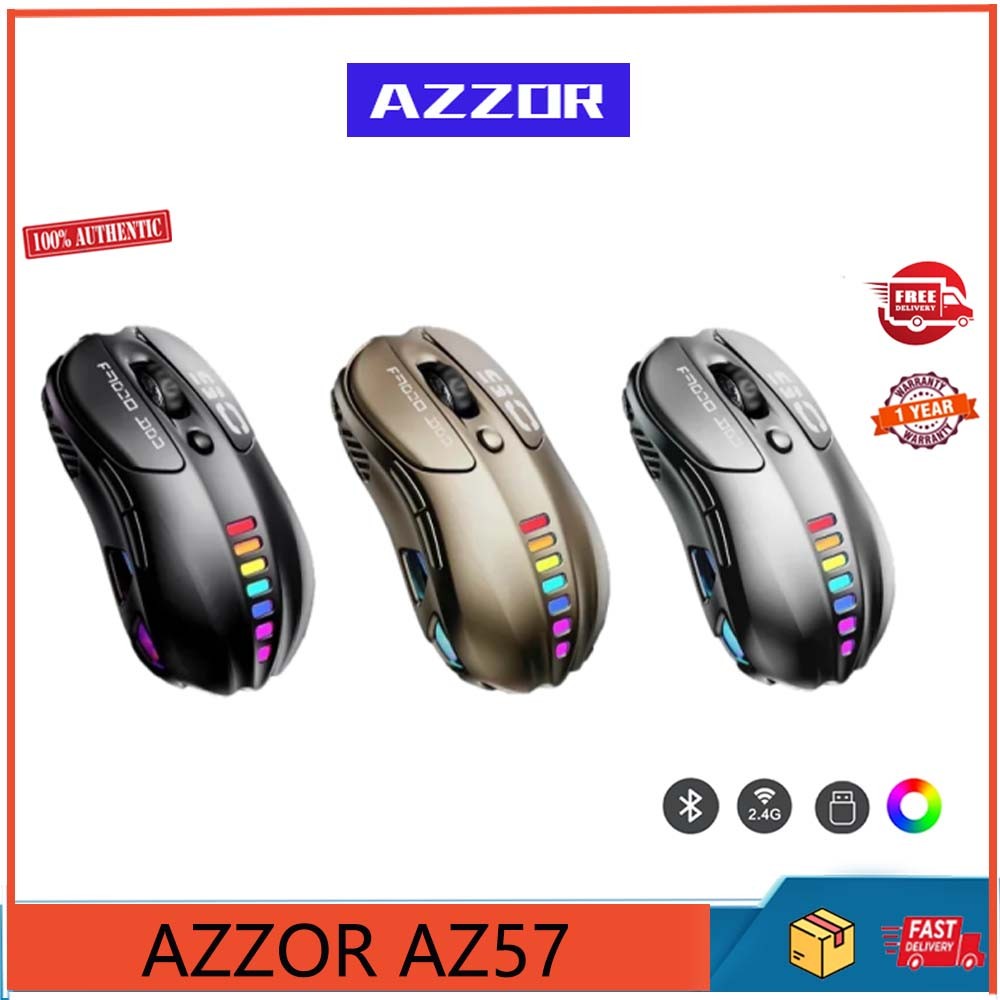 AZZOR AZ57 three mode wireless game mouse, PAW3311, macro video game ...