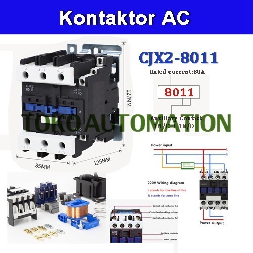 Fs88 CJX2-8011 CJX2 8011 220V AC 80A 1NO 1NC Contactor Relay SD63 | Shopee Malaysia