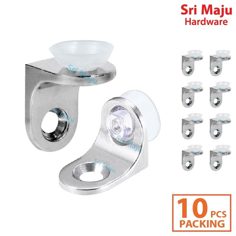 MAJU SP05C (10’s) Rubber Suction Cup Glass Shelf Support Stud Pin Peg ...