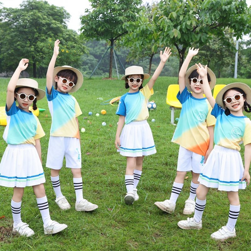 Children's Day Cheerleading Costume Kindergarten Costume Rainbow ...