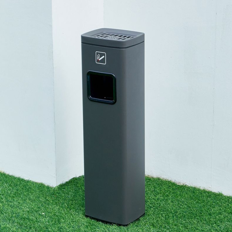 Stainless steel outdoor vertical ashtray floor-standing hotel lobby ...