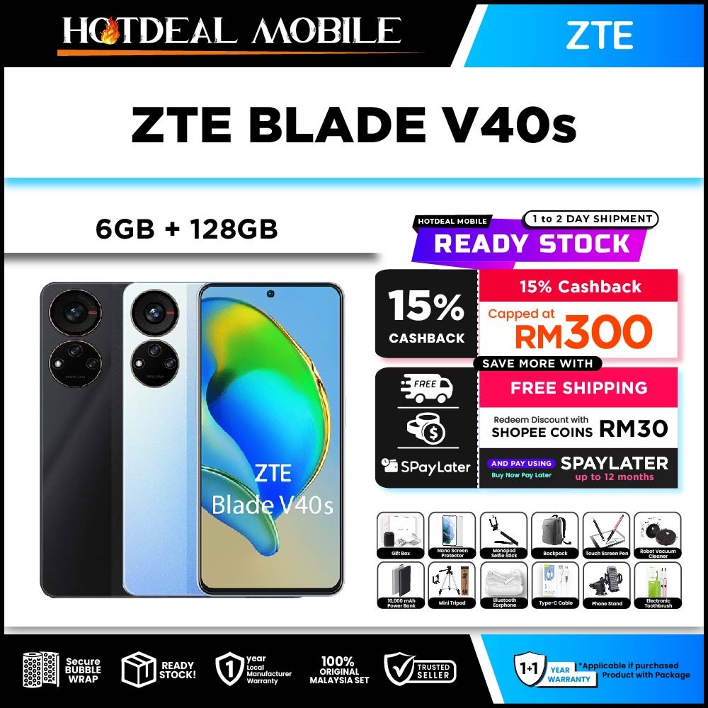 ZTE Blade V40s [6GB RAM 128GB ROM] - Original ZTE Malaysia | Shopee ...