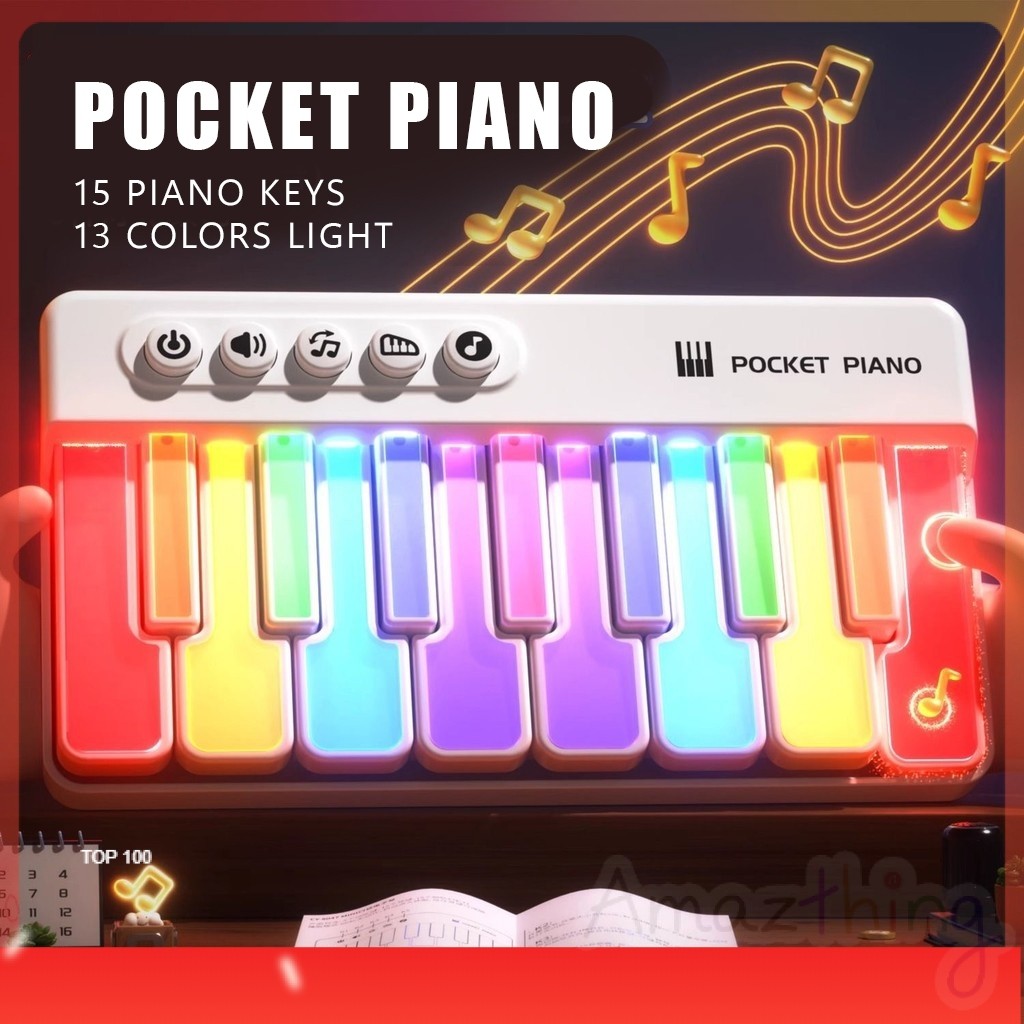 Amazthing Papan Kekunci Elektronik Mainan Muzik Toy | Mini Pocket Piano ...