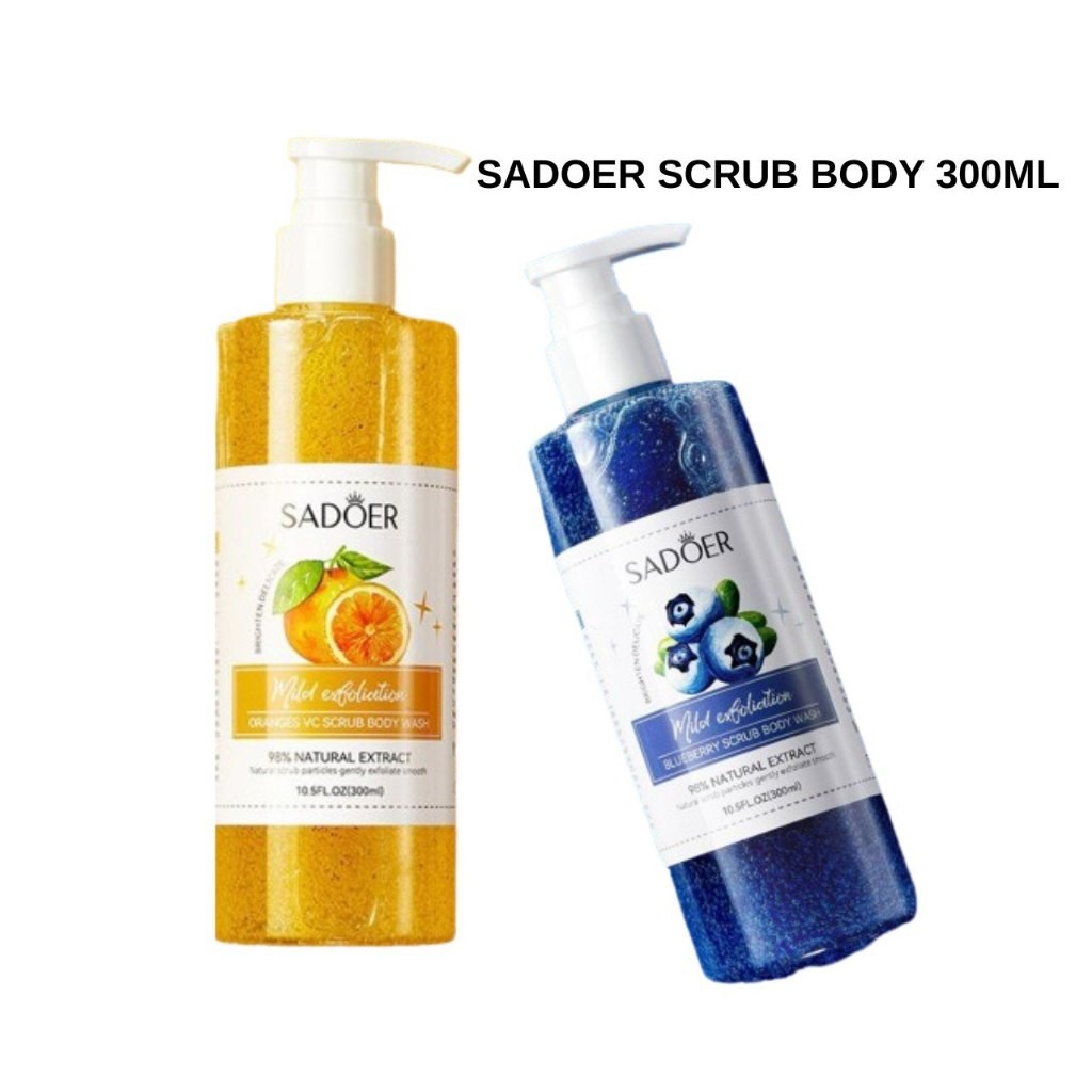 SADOER BODY SCRUB SHOWER GEL 300ML (BLUEBERRY / ORANGE) | Shopee Malaysia