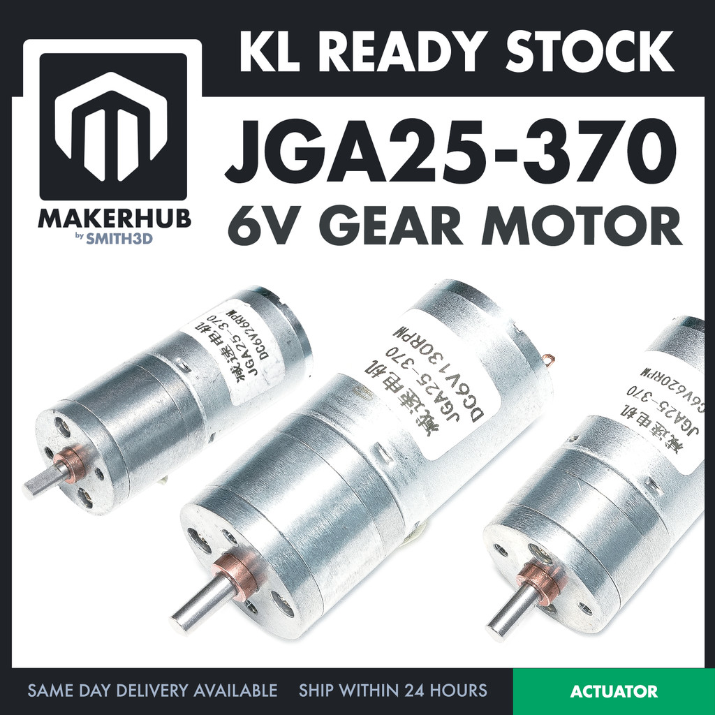 JGA25-370 DC 6V Geared Motor 20RPM / 100RPM / 600RPM High Torque Metal ...