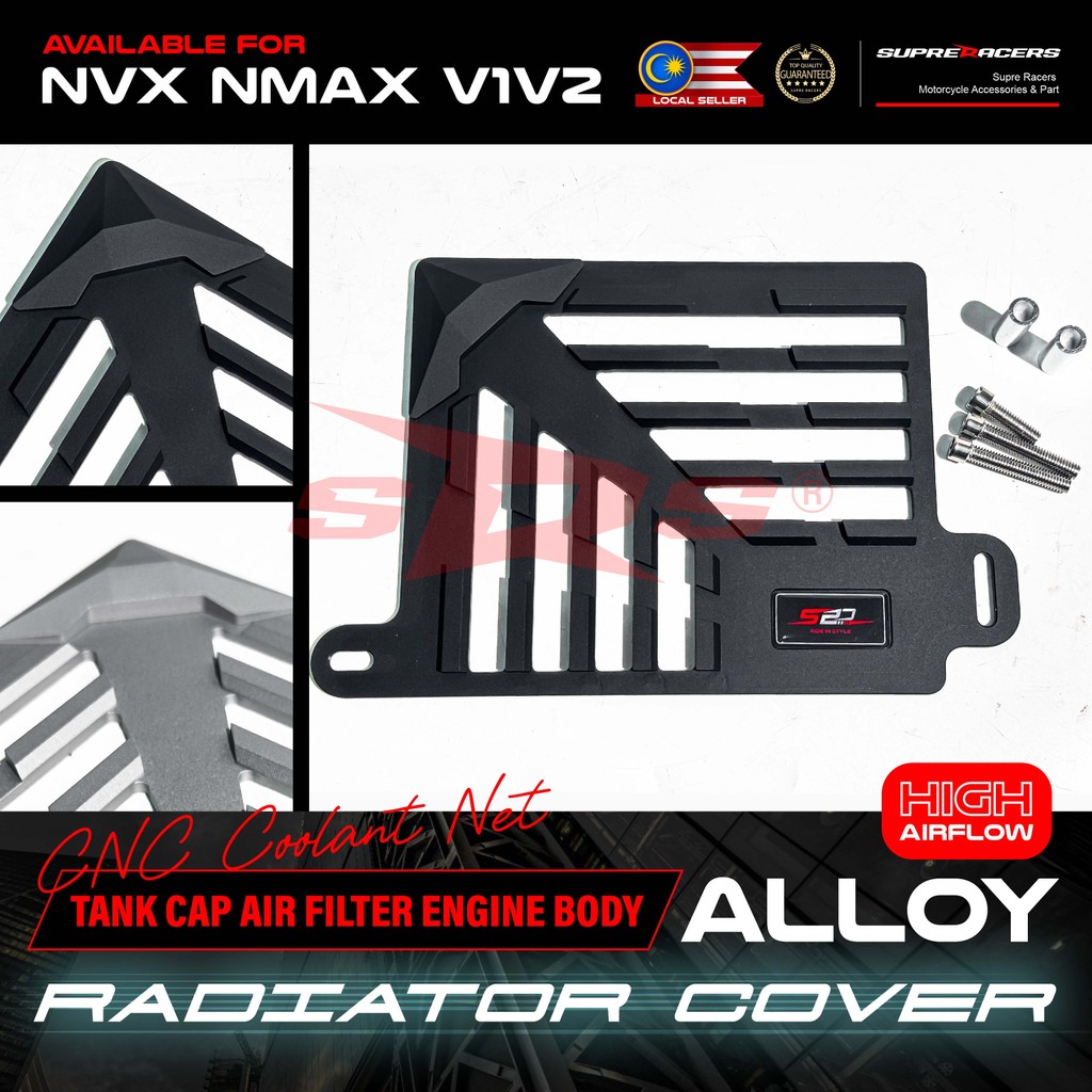 Radiator Cover SPD S2D NVX 155 NMAX AEROX V1 V2 Coolant Net CNC Tank ...