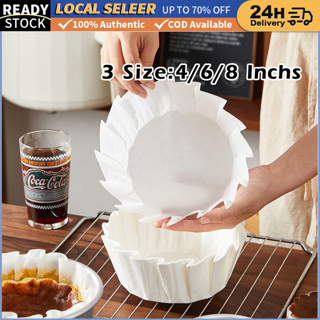 4/6/8Inch Paper Mould For Basque Burnt Cheesecake 50PCS Cupcake Paper ...