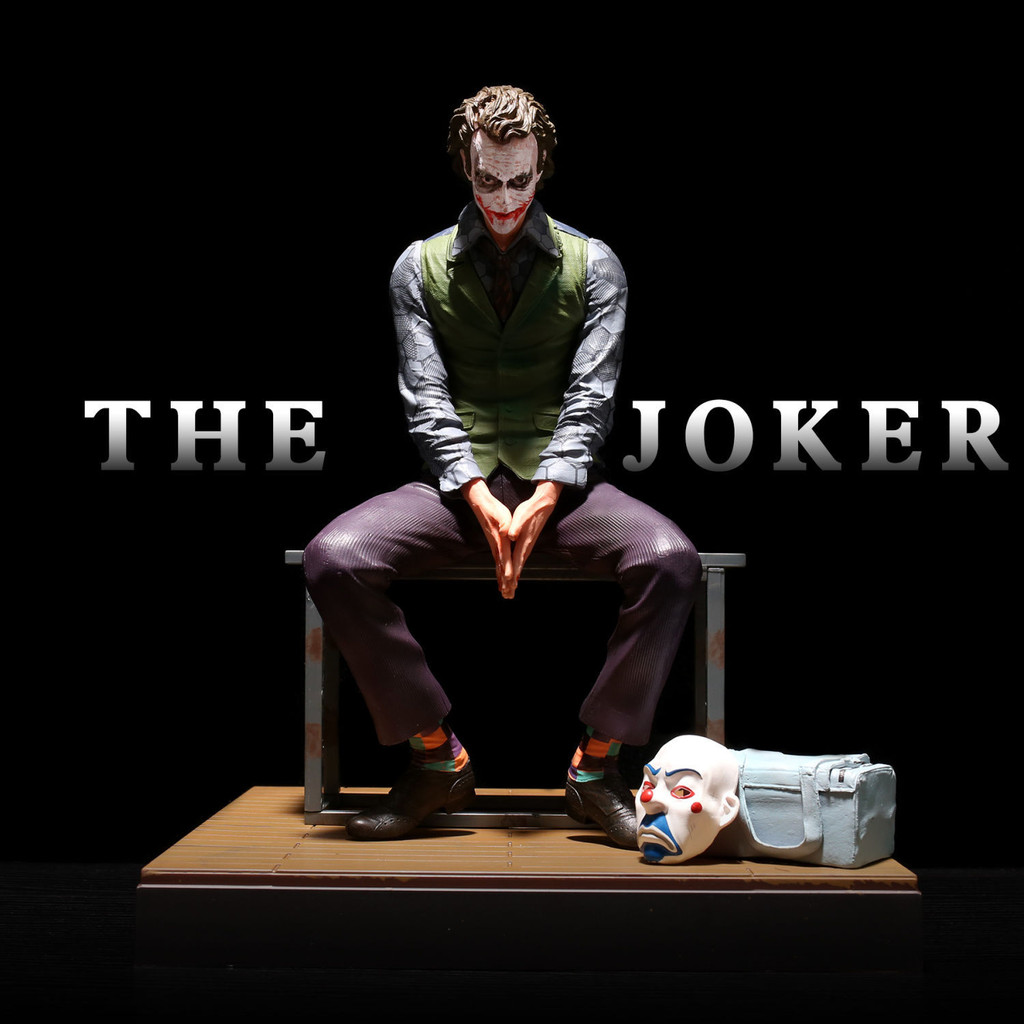 Marvel DC Series Heath Ledger Joker Figurine Duduk Model Patung Desktop ...