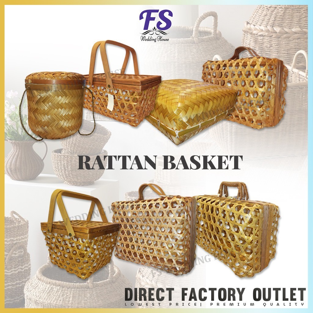 RATTAN BASKET/PICNIC BASKET/BAMBOO BASKET/BAKUL HANTARAN/BASKET ...