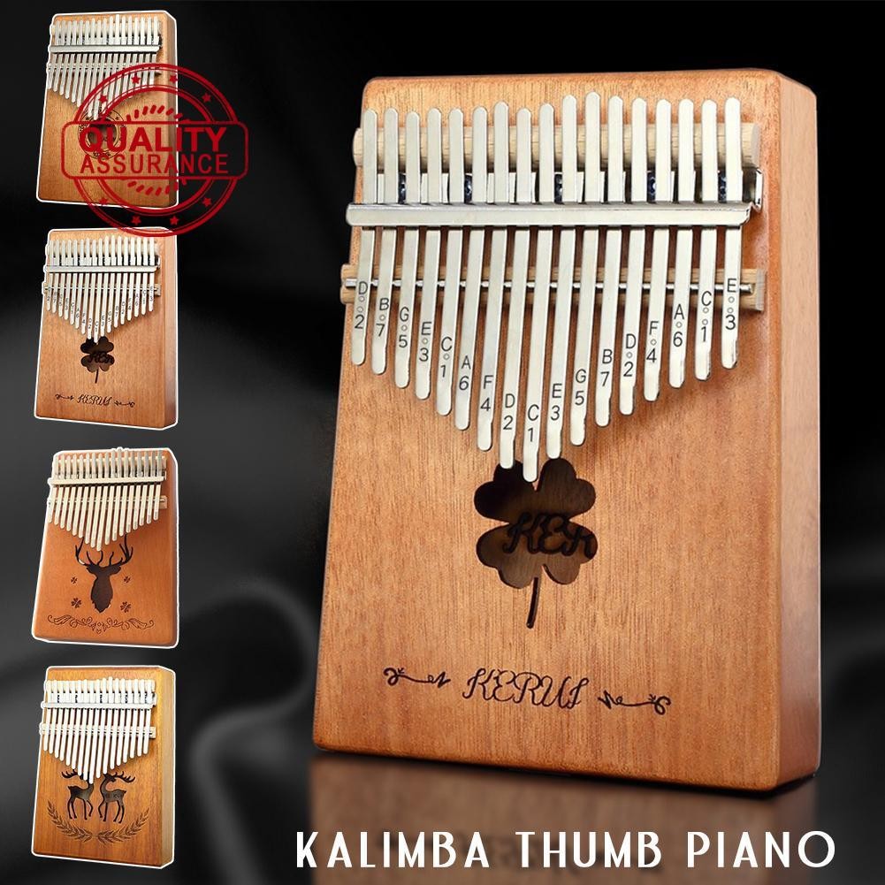 17 Keys Kalimba Thumb Piano Music Instruments Acoustic Finger Piano ...