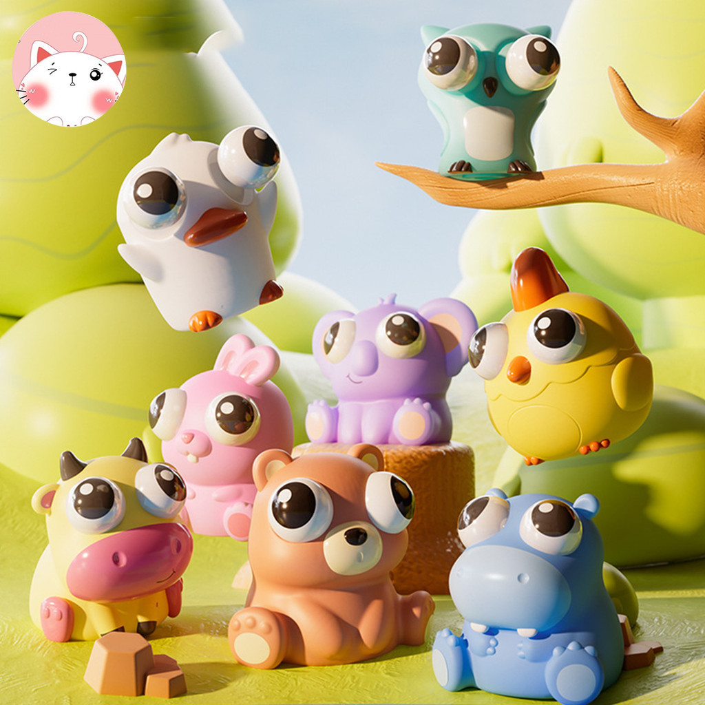 Cartoon Animals Squeeze Pinch Toy Novelty Eye Popping Squeeze Toys 3D ...