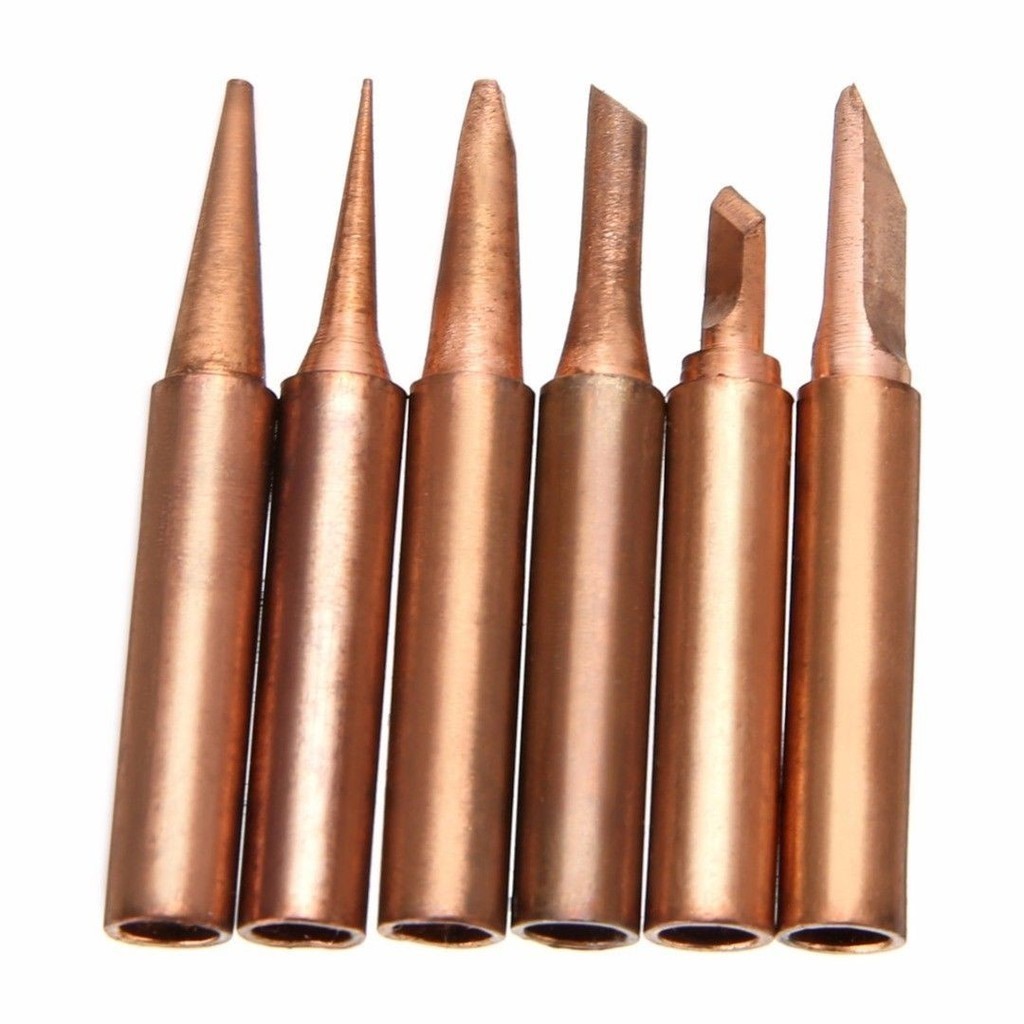 [Super] 6pcs Copper Solder Iron Tips 900M-T Soldering Welding Tool Set ...