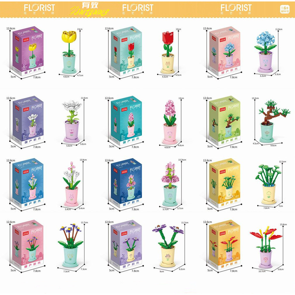 lego flower bouquet flower Bunga blok bangunan panas baharu serasi ...