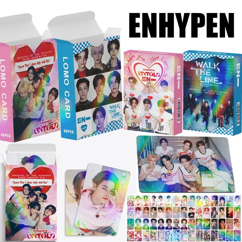LOMO Card ENHYPEN Photocards JAY SUNGHOON NI-KI 60 Pcs/Box Card JAKE ...