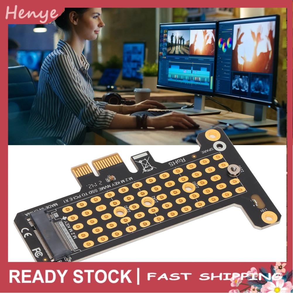 Henye NVMe M.2 to PCIE X1 Riser Card Full Height Baffle Adapter for Win ...