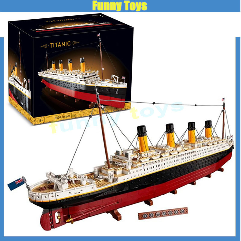 135CM Long! Titanic Building Blocks Creator Expert Huge Ship Model RC ...