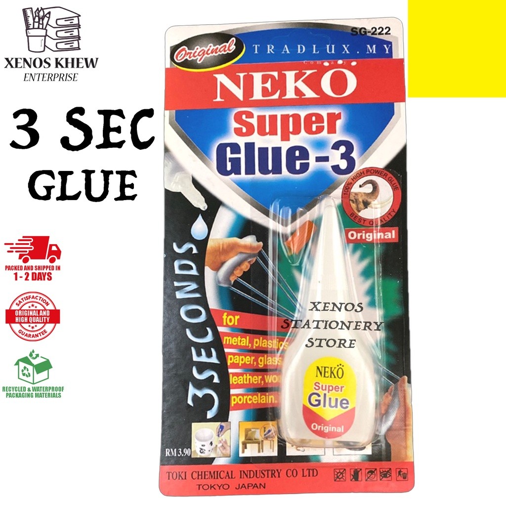 NEKO 3 SECOND SUPER STRONG ELEPHANT SUPER GLUE GAM GAJAH 3 SAAT SG-222 ...