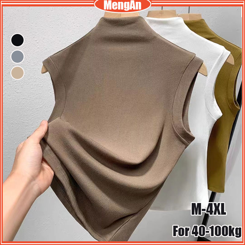 M-4XL For 40-100kg Modal Half Turtleneck Sleeveless Vest for Women ...