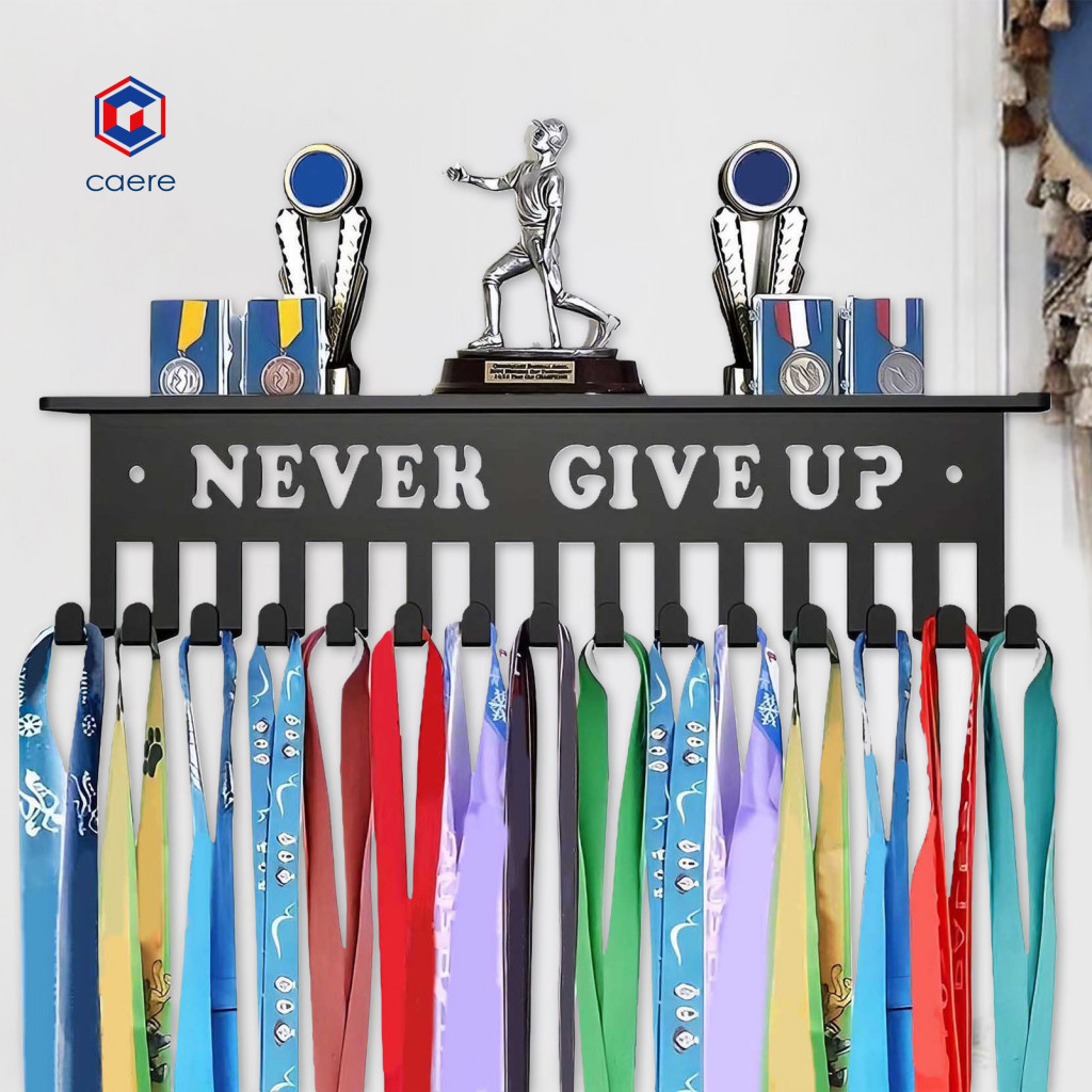 CAE| Wall Mount Decor with Hooks Medal Hook Display Premium Metal Medal ...