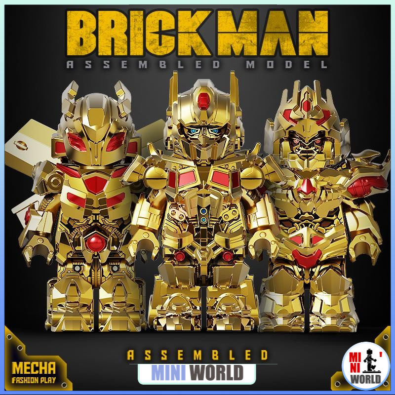 Gold Minifigures 3in1 Transformers Optimus Prime Bumblebee Megatron ...