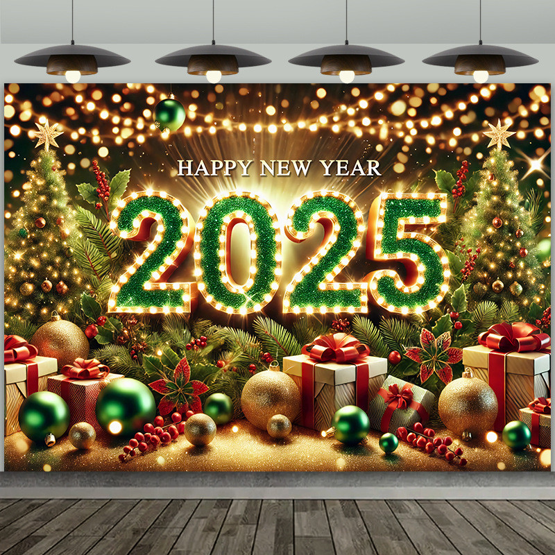 5x3ft Christmas Style Happy New Year Photography Backdrop Cloth Dreamy ...