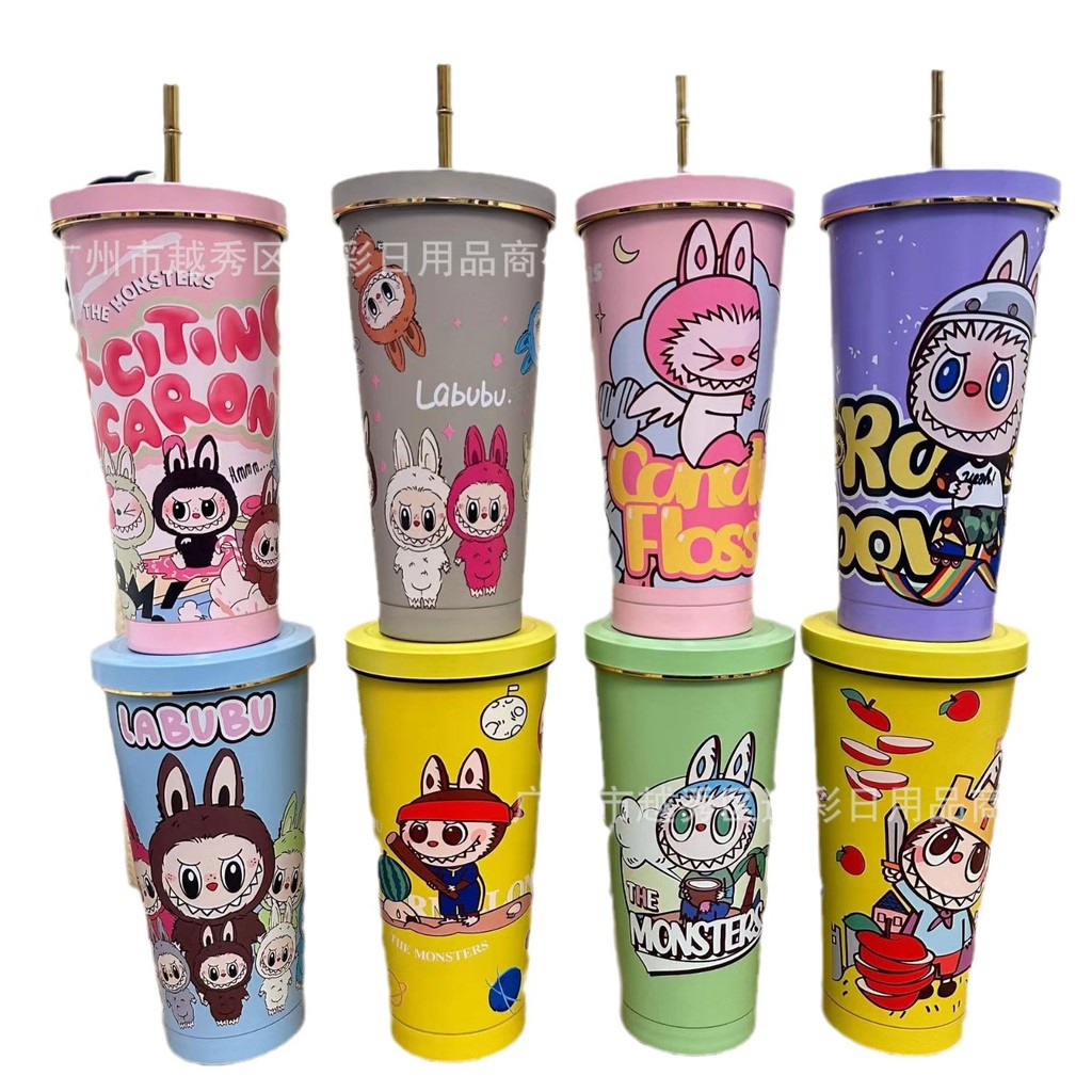 Labubu Cute Cartoon Japanese High-value Coffee Cup Thermos Cup LABUBU ...