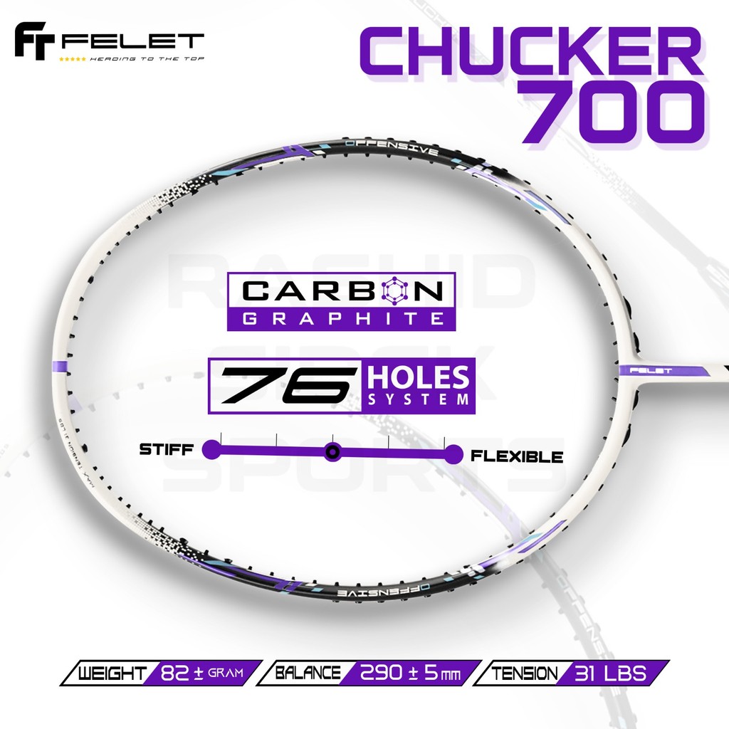 FELET CHUCKER 700 4U 82gram Badminton Racket 100% Original by FLEET ...