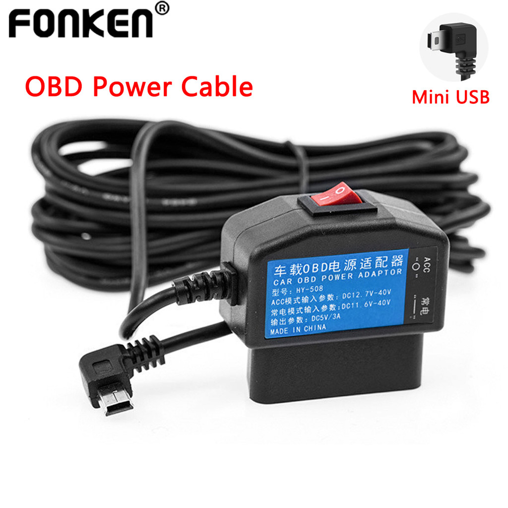 Fonken Car OBD Power Cable Mini USB Charging Cable For Car GPS DVR ...
