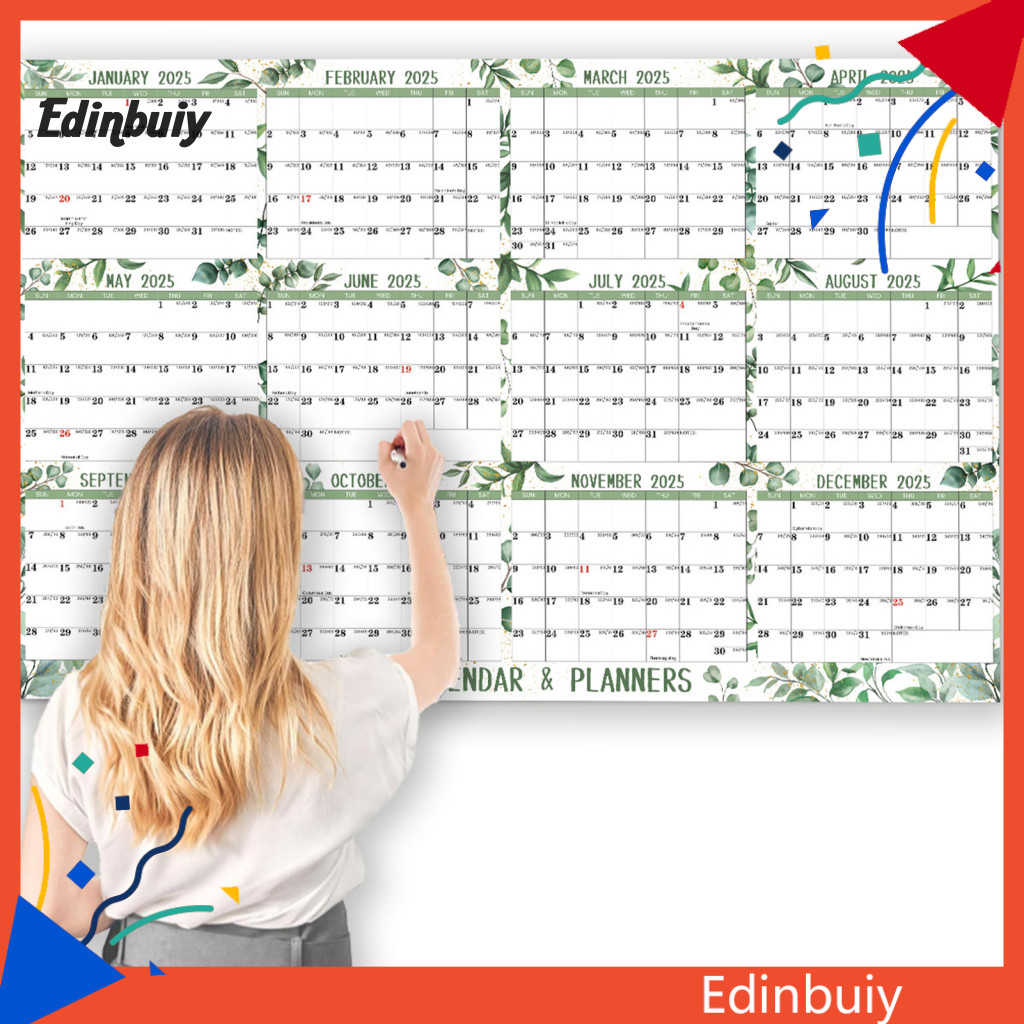 EDI 2025 Wall Calendar Large Block Vertical/horizontal 2025 Calendar ...