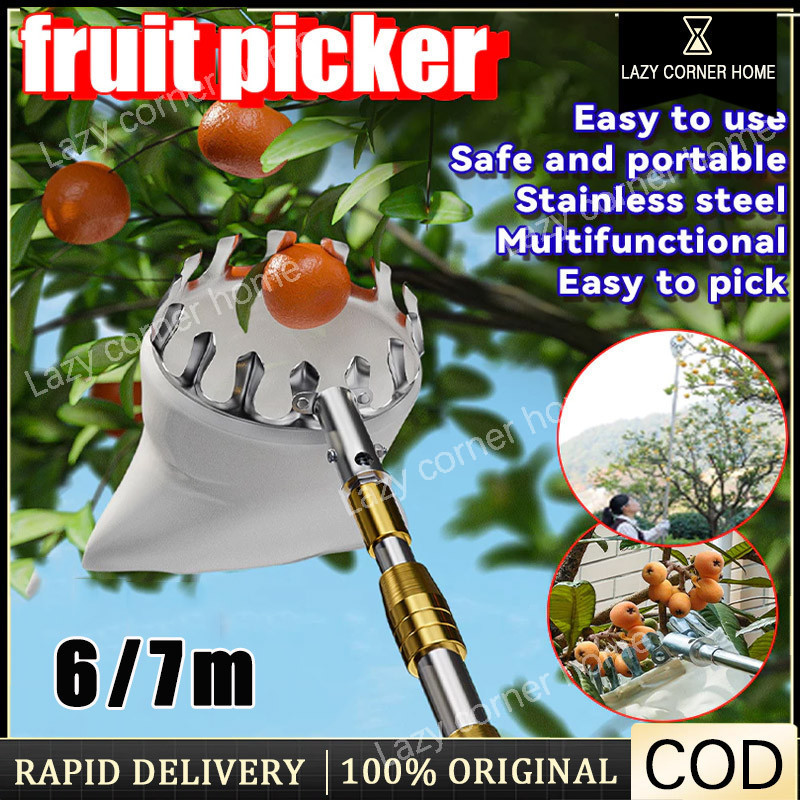 Fruit Picker High-altitude Stainless Steel Fruit Picker Adjustable ...