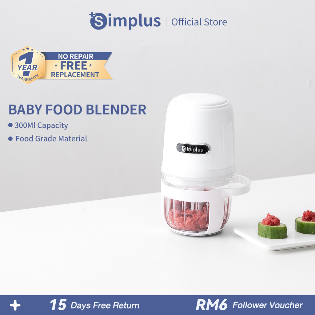 Simplus Baby Food Processor 0.3L Mini 304 Stainless Steel 200W Powerful ...