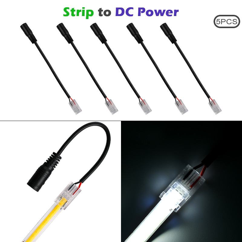5pcs 2Pin COB LED Strip Fast Connector 8mm 10mm Solderless FOB Light ...