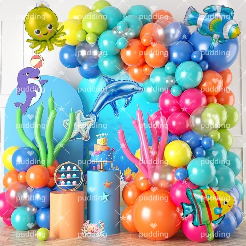 Marine Animal Balloons Dolphins Octopus Ocean Theme Birthday Party ...